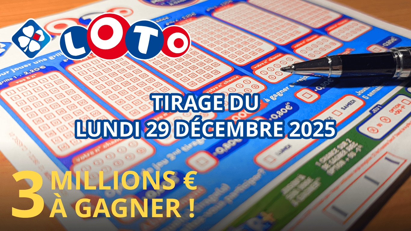 Résultats Loto : Tirage du lundi 29 décembre 2025 | TousLesResultats