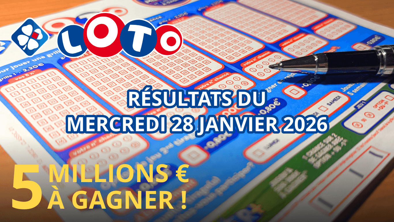 Résultats Loto : Tirage du mercredi 28 janvier 2026 | Tous les Résultats