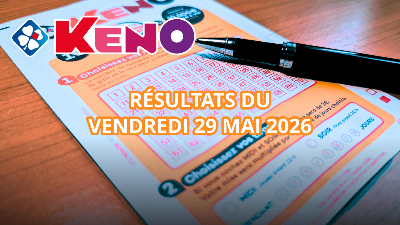 Résultats Keno : Tirage du vendredi 29 mai 2026 | Tous les Résultats